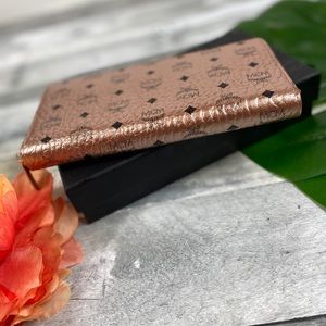 MCM | Bags | Mcm Champagne Rose Gold Zip Wallet Large | Poshmark